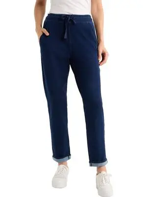 Hue Drawstring Denim Joggers - Dk. Rinse Wash