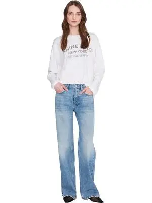 ANINE BING Ivan New York Stencil Long Sleeve - Ivory