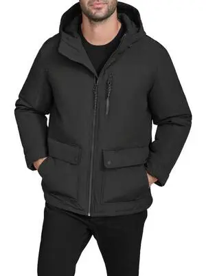 Cole Haan Cole Haan Down And Feather Fill Hooded Puffer Coat Black