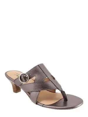 Trotters Nikki Kitten Heel Flip Flop - Pewter