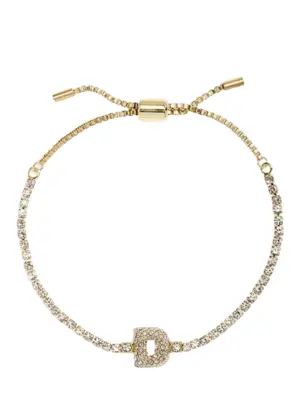 Baublebar BaubleBar Initial Tennis Slider Bracelet Gold D
