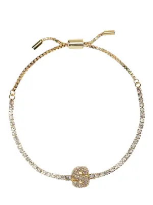 Baublebar BaubleBar Initial Tennis Slider Bracelet Gold S