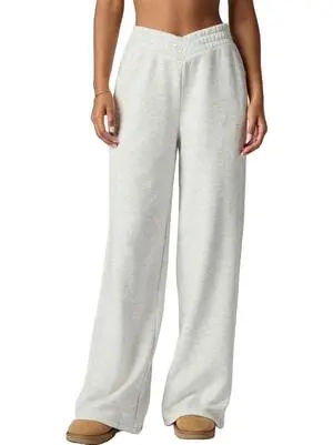 FLORENCE BY MILLS Florence By Mills Cozy Crush V Wide Leg Sweatpants Heather Ice