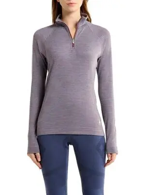 Smartwool Classic Thermal Merino Base Layer Quarter Zip - Chalk Violet Heather