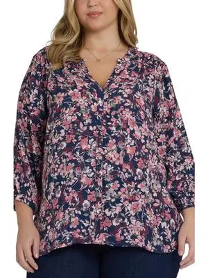 NYDJ Pintuck Top - Rosetta Blooms