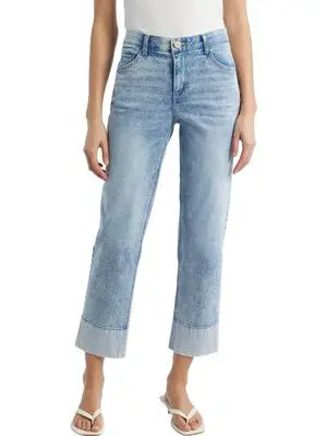 Wit & Wisdom Wit & Wisdom Ab'solution High Waist Cuff Hem Jeans Light Blue Artisanal