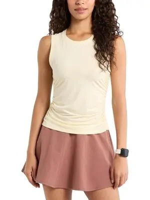 Zella Ruched Performance Tank - Yellow Flan