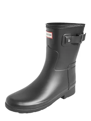 Hunter Refined Short Matte Boots - Black