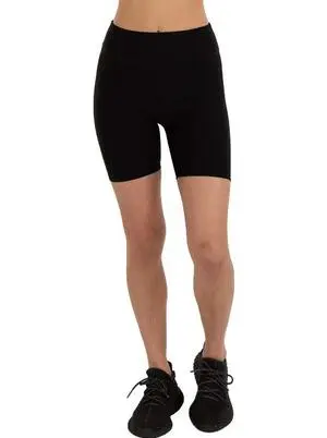 REBODY Hybrid Fleece Biker Shorts - Warm Black