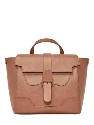 Senreve SENREVE Midi Maestra Pebbled Leather Handbag Chestnut