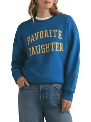 FAVORITE DAUGHTER FAVORITE DAUGHTER Collegiate Cotton Blend Sweatshirt Sapphire