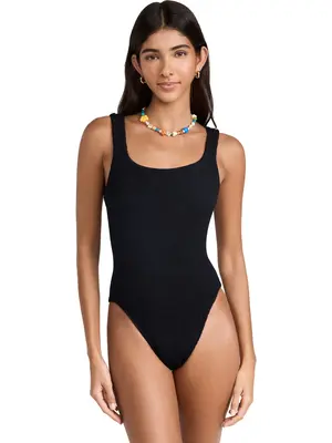 Hunza G Square Neck One Piece Black