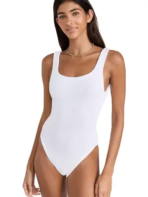 Hunza G Square Neck One Piece White