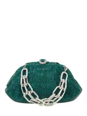 Judith Leiber Gemma Crystal Clutch - Silver Emerald