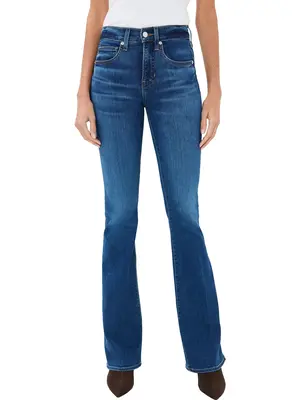 Veronica Beard Beverly High-rise Flare Jeans - Bright Blue