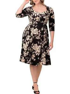 KIYONNA Floral Royal Sweetheart Dress Vintage Ivory Florals