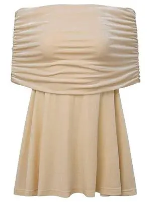 WeWoreWhat Off-the-shoulder Mini Dress - Champagne
