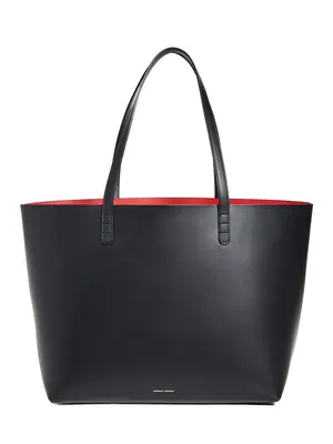 MANSUR GAVRIEL Large Leather Tote - Black/flamma