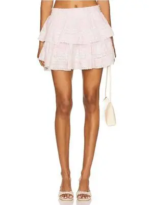 LoveShackFancy Ruffle Mini Skirt - Powder Pink