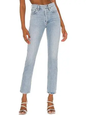 AGOLDE AGOLDE Riley High Rise Straight Crop Jeans Dimension