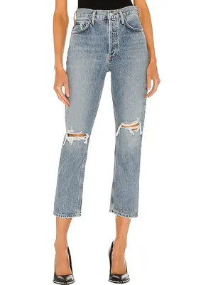 AGOLDE AGOLDE Riley High Rise Straight Crop Jeans Escalate