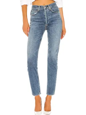 AGOLDE AGOLDE Riley High Rise Straight Crop Jeans Frequency