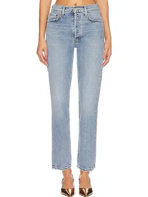 AGOLDE Riley High Rise Straight Crop Jeans - Hassle