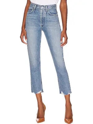 AGOLDE AGOLDE Riley High Rise Straight Crop Jeans Haven