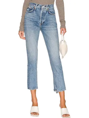 AGOLDE Riley High Rise Straight Crop Jeans Endless