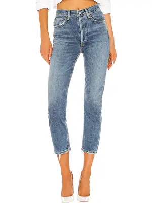 AGOLDE Riley High Rise Straight Crop Jeans Frequency