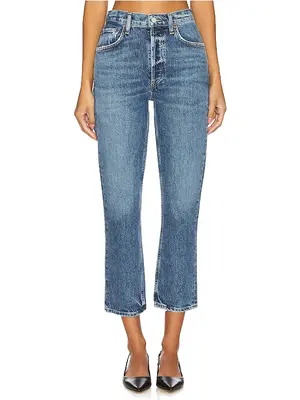 AGOLDE Riley High Rise Straight Crop Jeans Moor