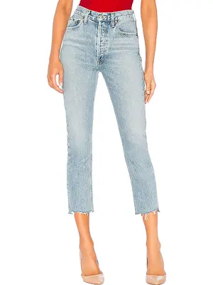 AGOLDE Riley High Rise Straight Crop Jeans Zephyr