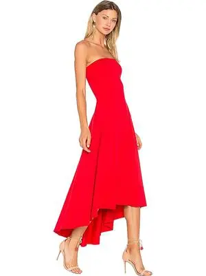 Susana Monaco Strapless Hi Low Dress - Perfect Red