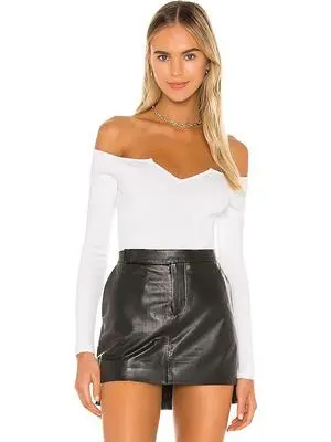 Superdown Ashton V Neck Bodysuit - White