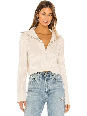 Tularosa Lovelle Zip Up Sweater - Cream