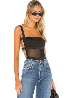 Superdown Camille Strappy Back Bodysuit - Black