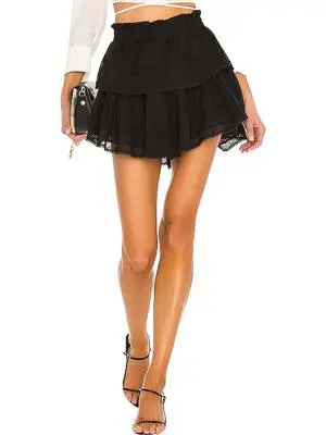 LoveShackFancy Ruffle Mini Skirt - Black