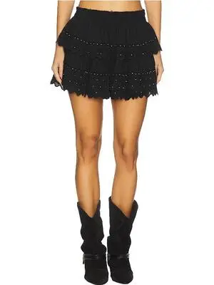 LoveShackFancy Ruffle Mini Skirt - Black
