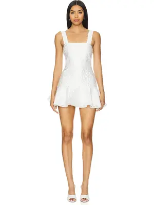 amanda uprichard white dress Strapless Mini Pompeo Dress with Pearl Trim in White | L main image 0