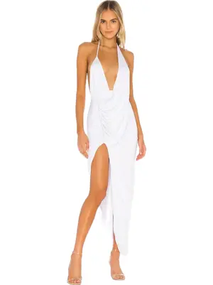 SUPERDOWN Mia Drape Slit Dress
