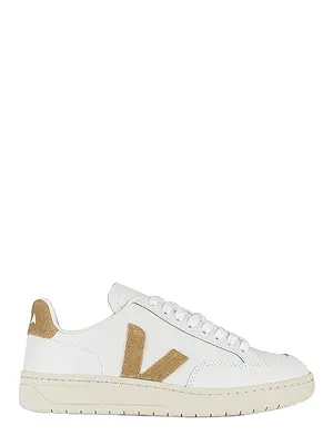 VEJA V-12 Leather Sneakers Extra White & Dune