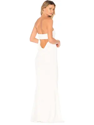 Katie May Strapless Draped Back Gown - Ivory