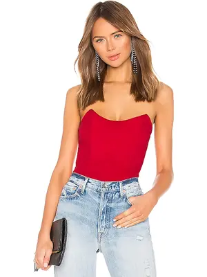 Superdown Stevie Sweetheart Bodysuit - Red