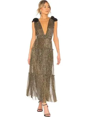 Sabina Musayev Skylar Metallic Tiered Mini Dress - Blue | Editorialist