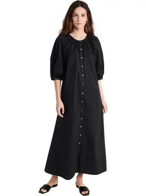 Staud Vincent Maxi Shirting Dress - Black
