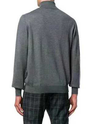 BARBA NAPOLI Virgin Wool Turtleneck Sweater - Grey