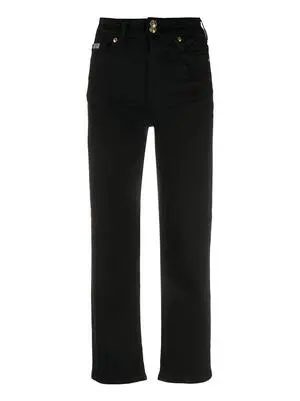Versace Straight Leg Cropped Jeans - Black