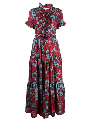 La DoubleJ Floral Print Maxi Dress - Red