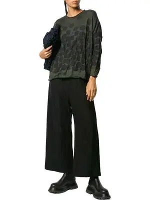 Y’s Pinstripe Wide-leg Trousers - Black