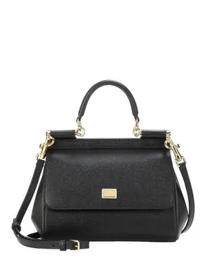 Dolce & Gabbana Sicily Small Leather Shoulder Bag - Black